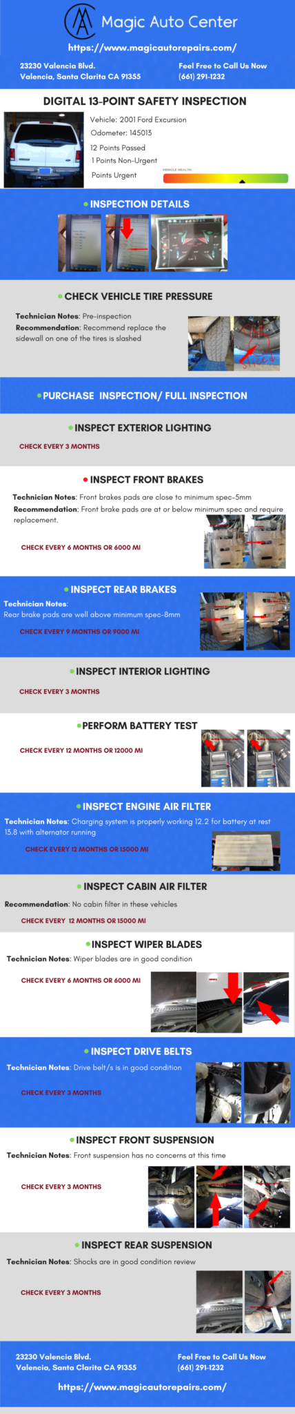 13-Point Safety Digital Inspection - Magic Auto Center